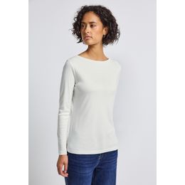 Street One Damen Langarmshirtsanftes wei&szlig;, Gr. 46, unifarben, Stoff, 50% Baumwolle, 50% Modal, Shirts, im soften Baumwoll-Mix