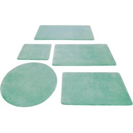 Badematte, H:20mm, gr&uuml;n, WECON HOME BASICS, Polyester, Badematten, "Joris", waschbar, viele Gr&ouml;&szlig;en, Badezimmerteppich, uni