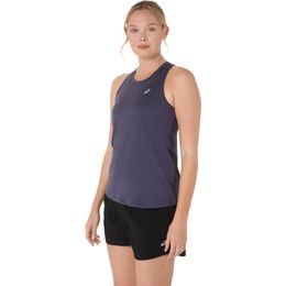 asics Damen Lauftop "asics CORE TANK"indigo fog, Gr. L, Obermaterial: 100% Polyester, Tops, f&uuml;r Sportmode, f&uuml;r Fr&uuml;hling und Herbst, mit flachen N&auml;hten