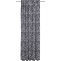 Vorhang Adam, B:142cm H:255cm, blau, Jacquard, Baumwolle, Wohnzimmer, Gardinen, "Flower Cuv&eacute;e Light", aus 100% Bio-Baumwolle
