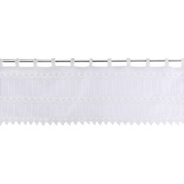 Querbehang, B:125cm H:15cm, wei&szlig;, HOSSNER - ART OF HOME DECO, Baumwolle, Gardinen, "Achensee"