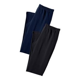 Damen Caprileggings, VIVANCE ACTIVE BY LASCANA, Gr. 40, blau, Single Jersey, Obermaterial: 95% Baumwolle, 5% Elasthan, unifarben, Basic, Hosen, mit