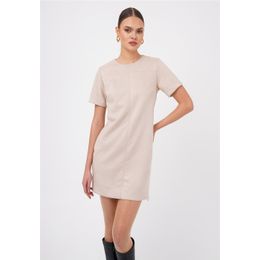 FRESHLIONS Damen Jerseykleid "Franka", beige, Gr. XS, unifarben, 100% Polyester, Kleider, mit kurzen &Auml;rmeln