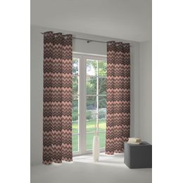 Vorhang WIRTH, B:132cm H:225cm, orange, Jacquard, Baumwolle, Polyester, Wohnzimmer, Gardinen, "Benewitz"