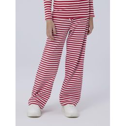 name it M&auml;dchen Jerseyhose "NKFSURAJA STRAIGHT PANT NOOS", rot, Gr. 134, geringelt, gestreift, Rippware, Obermaterial: 95% Baumwolle, 5% Elasthan,