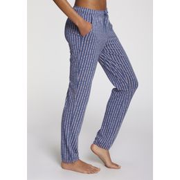 Vivance Dreams Damen Pyjamahose, Gr. 36, blau, Single Jersey, Obermaterial: 50% Baumwolle, 50% Viskose, gestreift, Hosen, mit sch&ouml;nem Muster