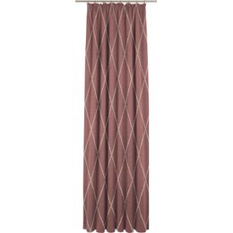 Vorhang Adam, B:145cm H:245cm, rot, Jacquard, Baumwolle (Bio-Baumwolle), Wohnzimmer, Gardinen, "Casket Valdelana Light", aus 100% Bio-Baumwolle