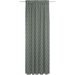 Vorhang Adam, B:142cm H:255cm, blau, Jacquard, Baumwolle, Wohnzimmer, Gardinen, "Feathers", aus 100% Bio-Baumwolle