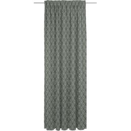 Vorhang Adam, B:142cm H:145cm, blau, Jacquard, Baumwolle, Wohnzimmer, Gardinen, "Feathers", aus 100% Bio-Baumwolle