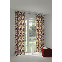 Vorhang Adam, B:145cm H:175cm, bunt, Jacquard, Baumwolle (Bio-Baumwolle), Wohnzimmer, Gardinen, "Jungle", aus 100% Bio-Baumwolle