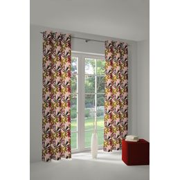 Vorhang Adam, B:145cm H:225cm, bunt, Jacquard, Baumwolle (Bio-Baumwolle), Wohnzimmer, Gardinen, "Jungle", aus 100% Bio-Baumwolle