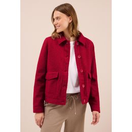 Cecil Damen Fellimitatjacke, rot, Gr. S, unifarben, Stoff, Obermaterial: 100% Polyester; Futter: 100% Polyester, Jacken, mit Knopfleiste