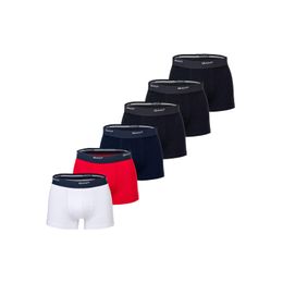 Gant Herren Boxershorts "Boxershort 6er Pack", Gr. Lschwarz, dunkelblau, wei&szlig;, rot, Obermaterial: 95% Baumwolle CO. 5% Elasthan EL., Unterhosen