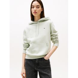 Tommy Jeans Damen Kapuzensweatshirt "TJW REG S FLAG HOODIE", gr&uuml;n, Gr. S, unifarben, Sweatware, Obermaterial: 80% Baumwolle, 20% Polyester,