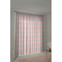 Vorhang WIRTH, B:132cm H:175cm, rot, Jacquard, Baumwolle, Polyester, Wohnzimmer, Gardinen, "Benewitz"