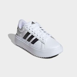 Damen Sneaker "GRAND COURT PLATFORM", adidas Sportswear, Gr. 41, schwarz-wei&szlig;, Synthetik, Schuhe, Design auf den Spuren des adidas Superstar