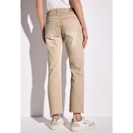 Street One Damen Slim-fit-Jeans, beige, Gr. 33, unifarben, Jeans, 98% Baumwolle, 2% Elasthan, Jeans, 5-Pocket-Style