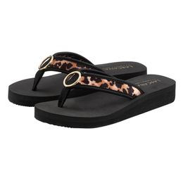 Lascana Damen Badezehentrenner "Sandale, Pantolette", Gr. 37, braun, Obermaterial: 100% Textilmaterial. Decksohle: 100% Synthetik. Futter: 100%