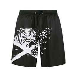 Plein Sport Herren Badehose "Badehose", schwarz-weiß, Gr. XXL, Obermaterial: 100% Polyester, Badehosen