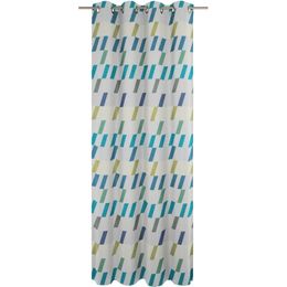 Vorhang WIRTH, B:132cm H:255cm, blau, Jacquard, Baumwolle, Polyester, Wohnzimmer, Gardinen, "Bray"
