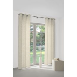 Vorhang WIRTH, B:132cm H:225cm, beige, Chenille, Polyacryl, Polyester, Wohnzimmer, Gardinen, "Toco-Ranke"