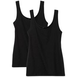 Calida Damen Tanktop "Natural Benefit", Gr. S, schwarz, Single Jersey, Obermaterial: 94% Baumwolle, 6% Elasthan, unifarben, Tops,