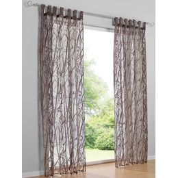 Gardine HEINE HOME, B:140cm H:175cm, braun, Polyester, Viskose, Gardinen