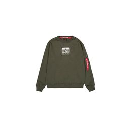Herren Sweater "Satin Logo Sweatshirt", gr&uuml;n, Gr. XL, Alpha Industries, Obermaterial: 80% Baumwolle, 20% Polyester, Sweatshirts