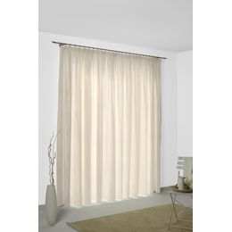 Vorhang WIRTH, B:135cm H:245cm, beige, Jacquard, Polyacryl, Polyester, Wohnzimmer, Gardinen, "ILSENBURG"