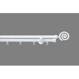 Kombi-Vorhangstange GOOD LIFE, L:160cm &Oslash;:20mm, wei&szlig;, Aluminium, Kunststoff, Metall, Gardinenstangen, "Espiral"