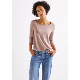 Street One Damen Langarmshirtfaded rose, Gr. 38, unifarben, Web, 50% Baumwolle, 50% Modal, Shirts, aus Baumwolle mit Stretchante