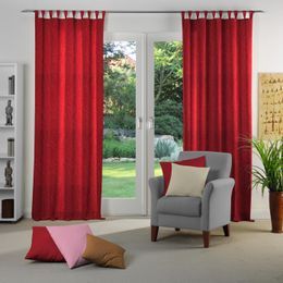 Vorhang WIRTH, B:132cm H:145cm, rot, Polyester, Wohnzimmer, Gardinen, "Lahnstein"