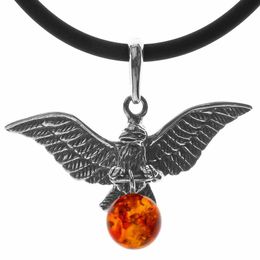 OSTSEE-SCHMUCK Damen Halsreif "OSTSEE-SCHMUCK Kette mit Anh&auml;nger Adler - Kautschukreif", 50cm, Silber 925 (Sterlingsilber), L: 45, silber, Silber 925