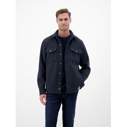 Lerros Herren Langarmhemd "Lerros Urban-Style Hemdjacke in Wolloptik", blau, Gr. XXXL, 100% Polyester, Hemden