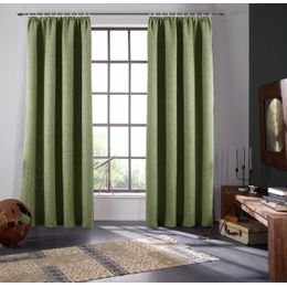 Verdunkelungsvorhang Bruno Banani, B:130cm H:245cm, gr&uuml;n, Polyester, Gardinen, "Bela", blickdicht, meliert, verschiedene Gr&ouml;&szlig;en