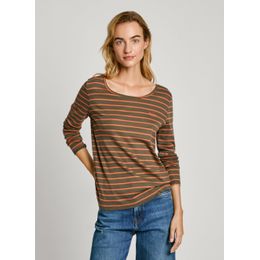 Pepe Jeans Damen T-Shirt "FINNA", grün, Gr. M, Jersey, Obermaterial: 95% Baumwolle, 5% Elasthan, Shirts