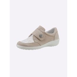 Classic Basics Damen Klettschuh, Gr. 37, beige, Nubukleder, Schuhe