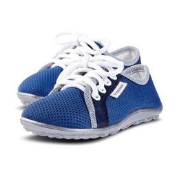Leguano Kinder Barfu&szlig;schuh "LEGUANITO AKTIV", Gr. 24, blau, Textil, Schuhe, Halbschuh, Schn&uuml;rer mit speziell entwickelter Halbkugel-Laufsohle