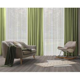 Vorhang WIRTH, B:142cm H:245cm, gr&uuml;n, Jacquard, Polyester, Wohnzimmer, Gardinen, "Dim out"