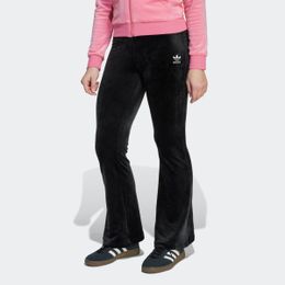 Kinder Sporthose "VELOUR PANTS", schwarz-weiß, Gr. 152, adidas originals, Obermaterial: 94% Polyester, 6% Elasthan, Hosen