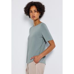 Street One Damen T-Shirt, blau, Gr. 40, unifarben, Jersey, Obermaterial: 76% Viskose, 20% Modal, 4% Elasthan, Shirts