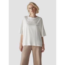 Lecomte Damen Print-Shirt "T-Shirt", beige, Gr. 38, unifarben, 48%Baumwolle, 48%Modal, 4%Elastan, Shirts