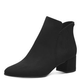 Tamaris Damen Stiefelette, Gr. 40, schwarz, Textil, Veloursleder, unifarben, Schuhe, Blockabsatz, Basicstiefelette in veganer Verarbeitung, schmale