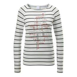 Madeleine Mode MADELEINE Damen Langarmshirt "Shirt Ringel-Shirt mit glitzernden Schmucksteinen", bunt, Gr. 34, Obermaterial: 95% Viskose CV. 5% Elasthan EL., Shirts
