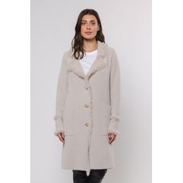 Rino & Pelle RINO & PELLE Damen Longstrickjacke "CATENA", grau, Gr. L, unifarben, Feinstrick, Obermaterial: 68% Polyamid, 24% Polyester, 8% Viskose, Strickjacken,