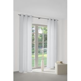 Vorhang WIRTH, B:132cm H:245cm, wei&szlig;, Polyester, Wohnzimmer, Gardinen, "SUNBONE"