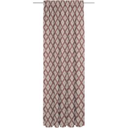 Vorhang Adam, B:142cm H:245cm, rot, Jacquard, Baumwolle, Wohnzimmer, Gardinen, "Maroccan Shiraz Light", aus 100% Bio-Baumwolle