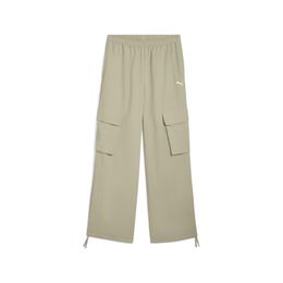 Puma Damen Sporthose "WARDROBE ESS Cargohose in Relaxed Fit Damen", gr&uuml;n, Gr. S, unifarben, Obermaterial: 100% Nylon; Tasche &ndash; Oben: 100% Polyester,