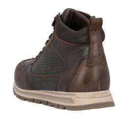 Rieker Herren Sneakerboots, Gr. 42, braun, Glattleder, Veloursleder, Schuhe, Schn&uuml;rboots, High Top Sneaker, Schn&uuml;rschuh mit Innenrei&szlig;verschluss