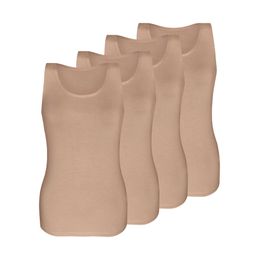 Sassa Mode SASSA Damen Achseltop "4er Sparpack Top LOVELY SKIN", Gr. 36, beige, Obermaterial: 95% Modal CMD. 5% Elasthan EL., Unterhemden